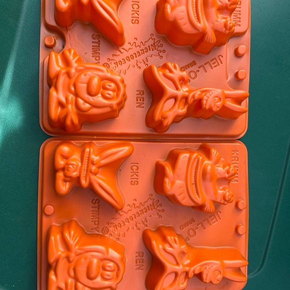 Office | Lot Of 2 Nickelodeon Ren And Stimpy Jello Mold | Poshmark
